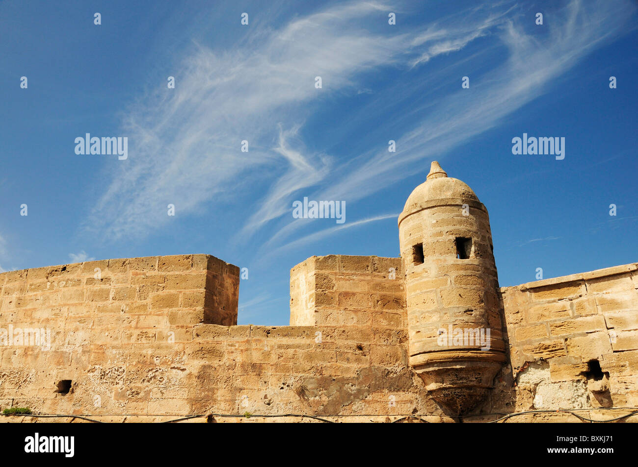Rampart tower, Skala du port Stock Photo - Alamy