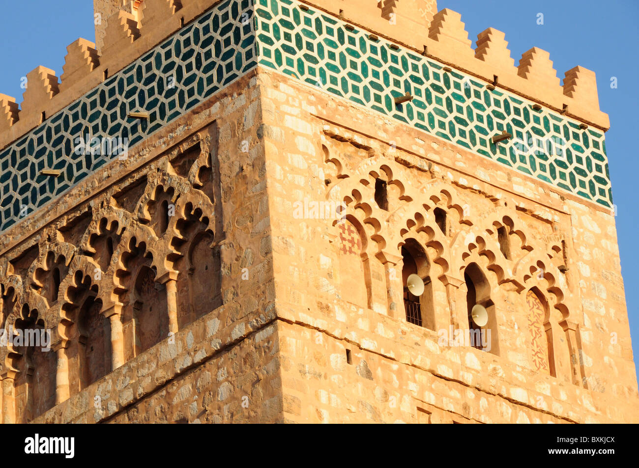 Details of arches & ceramic inlay of Koutoubia Mosque minaret Stock ...