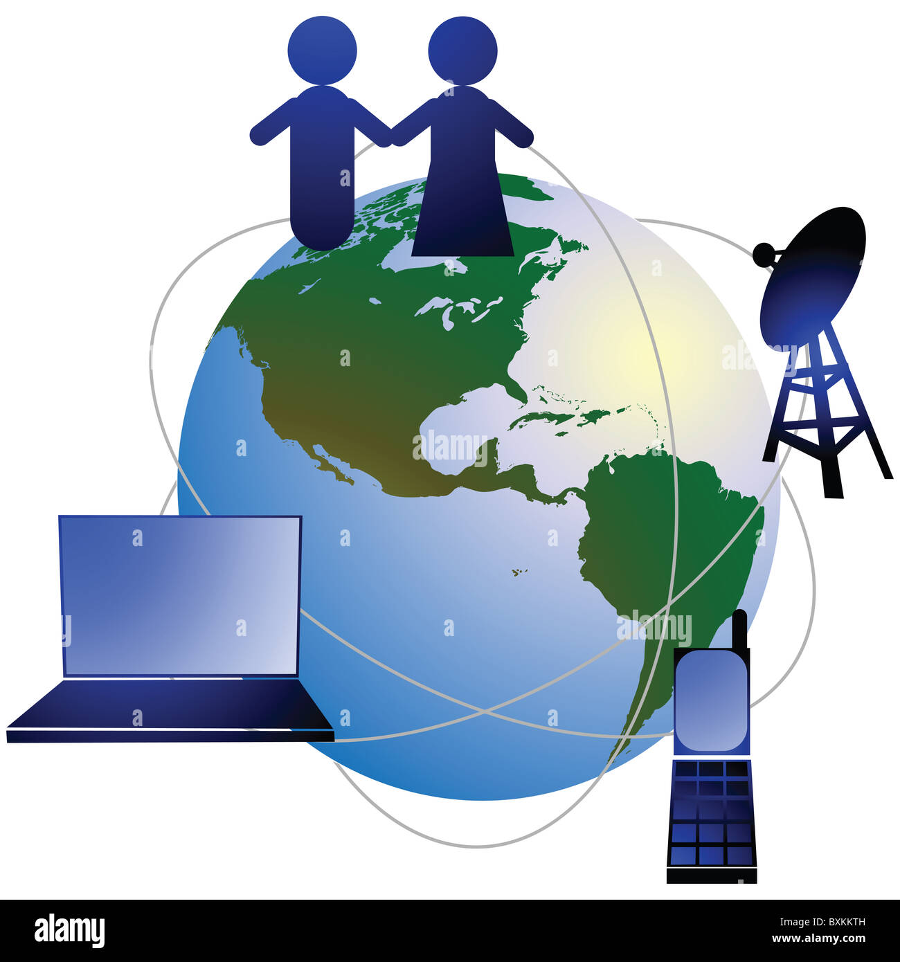 Network connection design Cut Out Stock Images & Pictures - Alamy