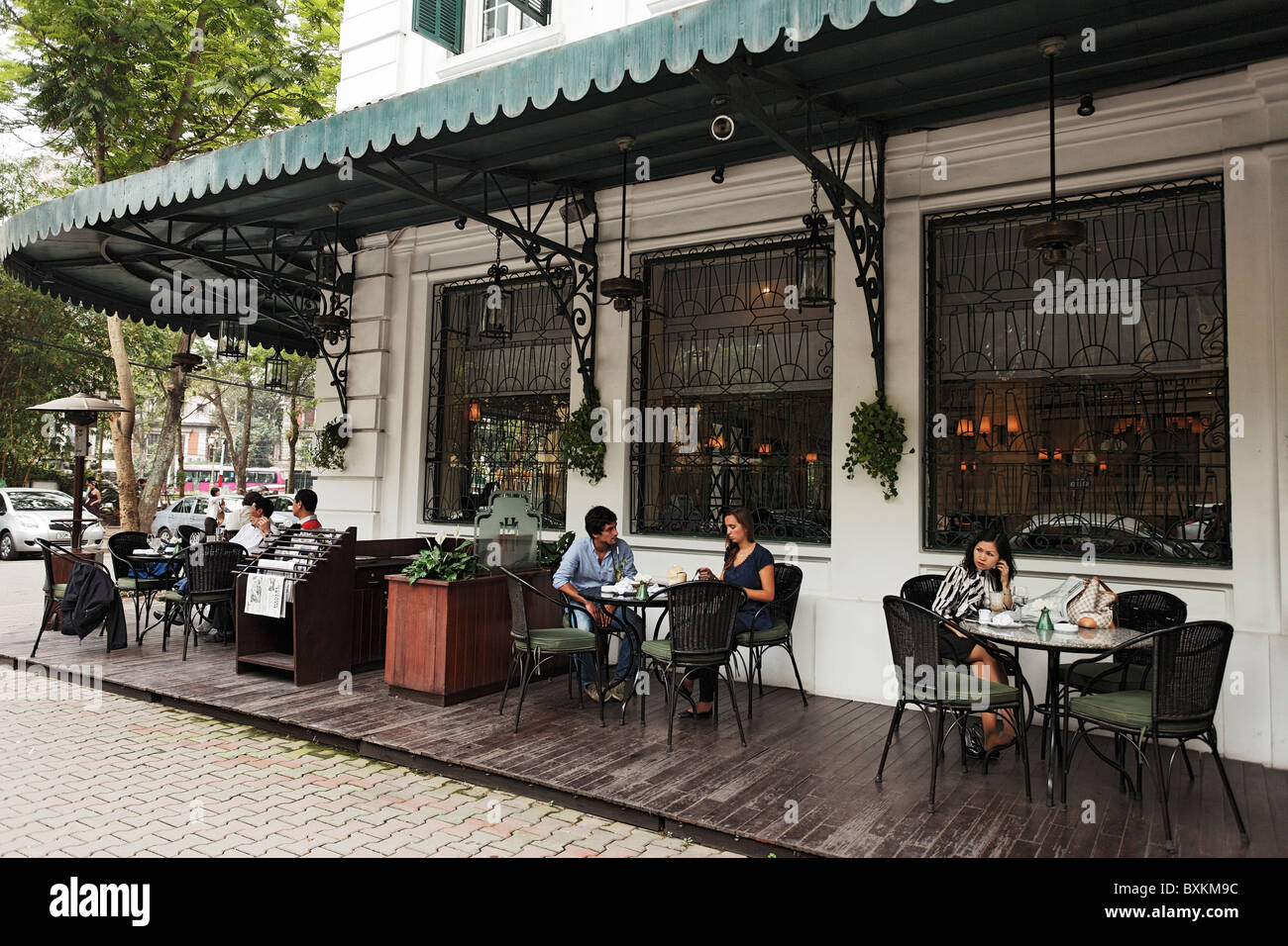 Restaurant, french quarter, Hanoi, Bac Bo, Vietnam Stock Photo - Alamy