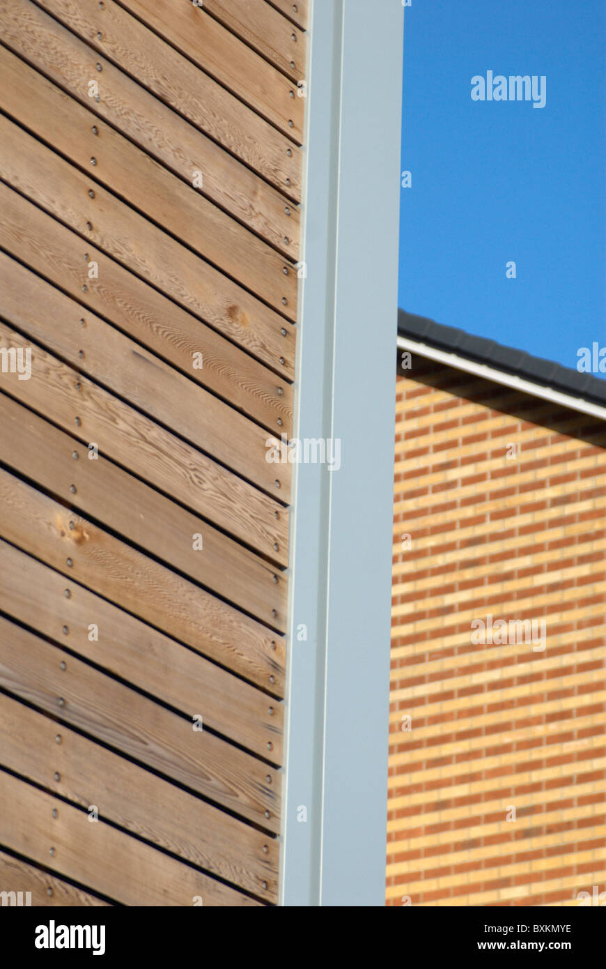 Timber cladding and brick facade Ipswich UK Stock Photo - Alamy