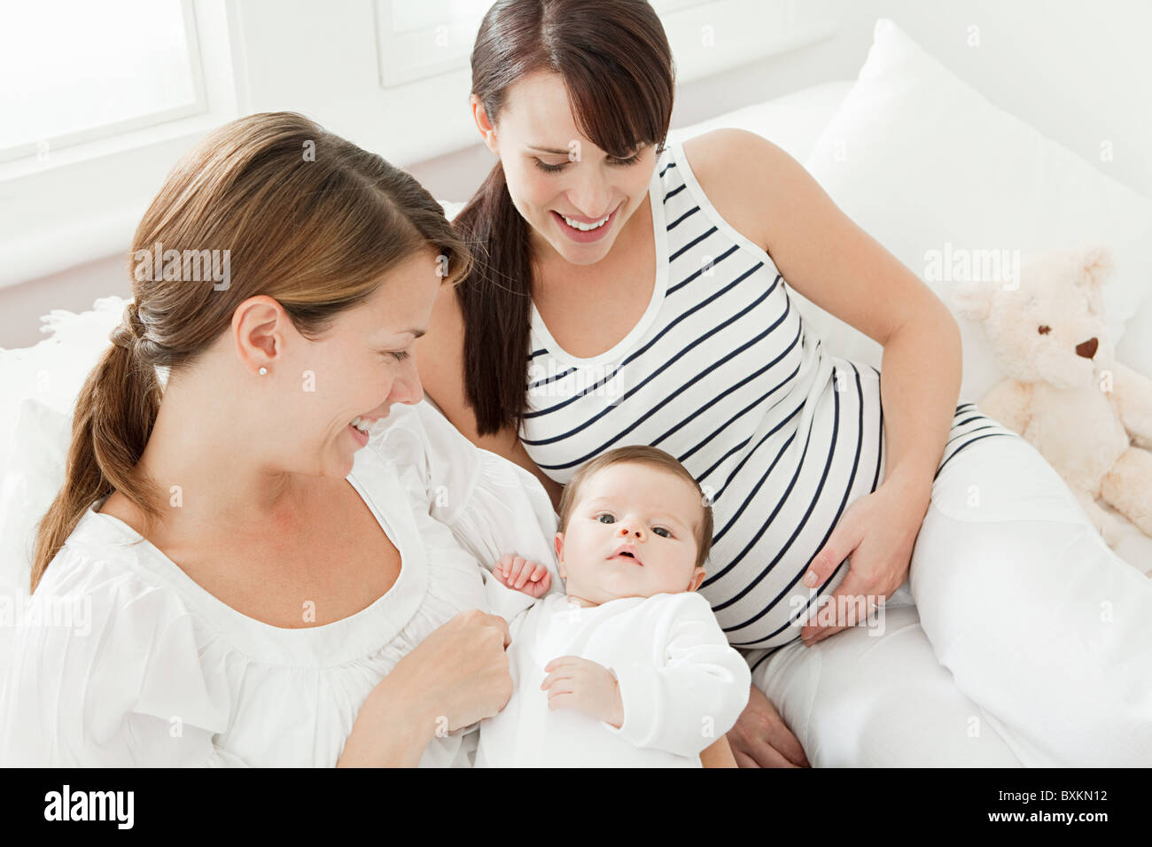 High angle girl pregnant mother hi-res stock photography and images - Alamy