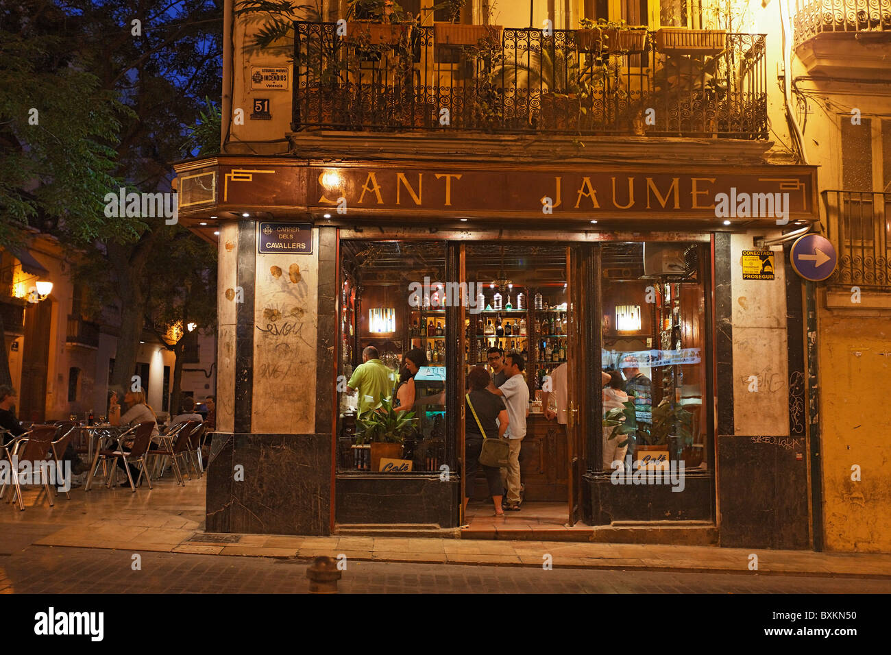 Valencia Old Town Spain Bar Stock Photos & Valencia Old Town Spain Bar ...