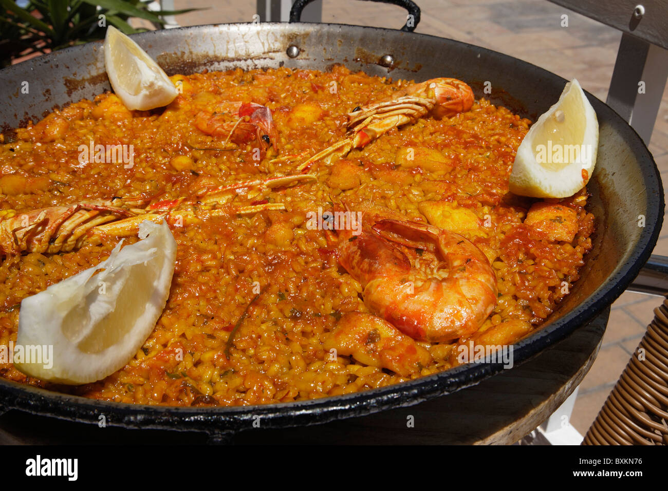 Paella Marinesco, restaurant La Pepica, Valencia, Valencia, Spain Stock ...