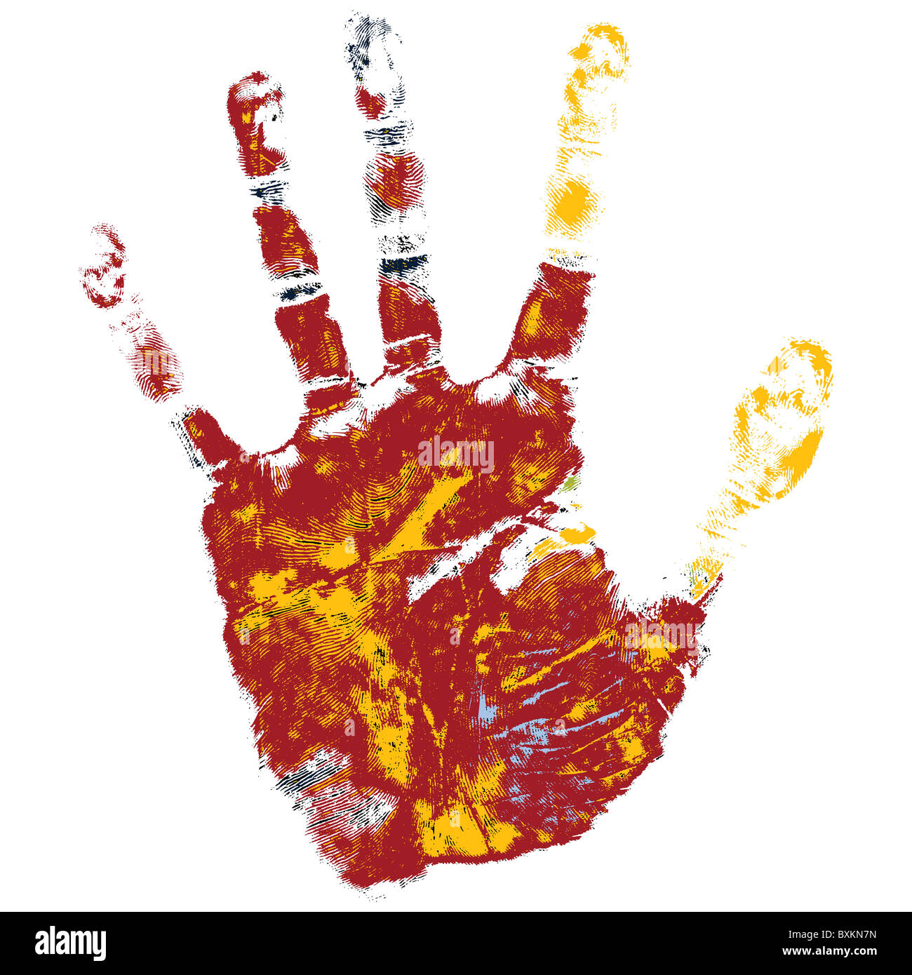 Blue handprint Cut Out Stock Images & Pictures - Alamy