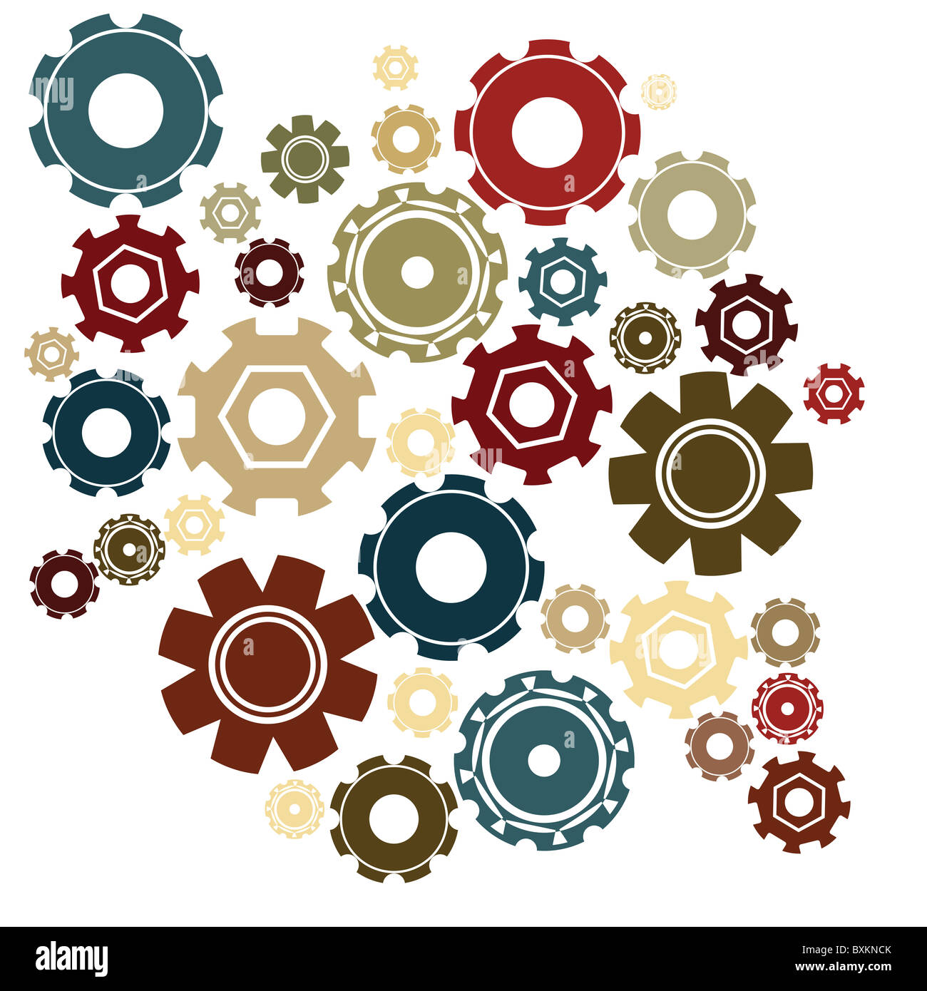 Cogwheels illustration Cut Out Stock Images & Pictures - Alamy