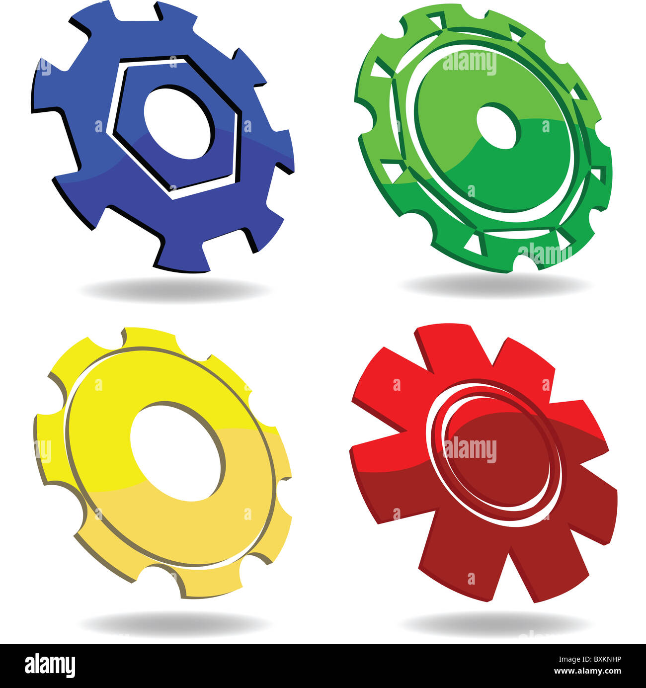 Mechanical gear equipment rotating Cut Out Stock Images & Pictures - Alamy
