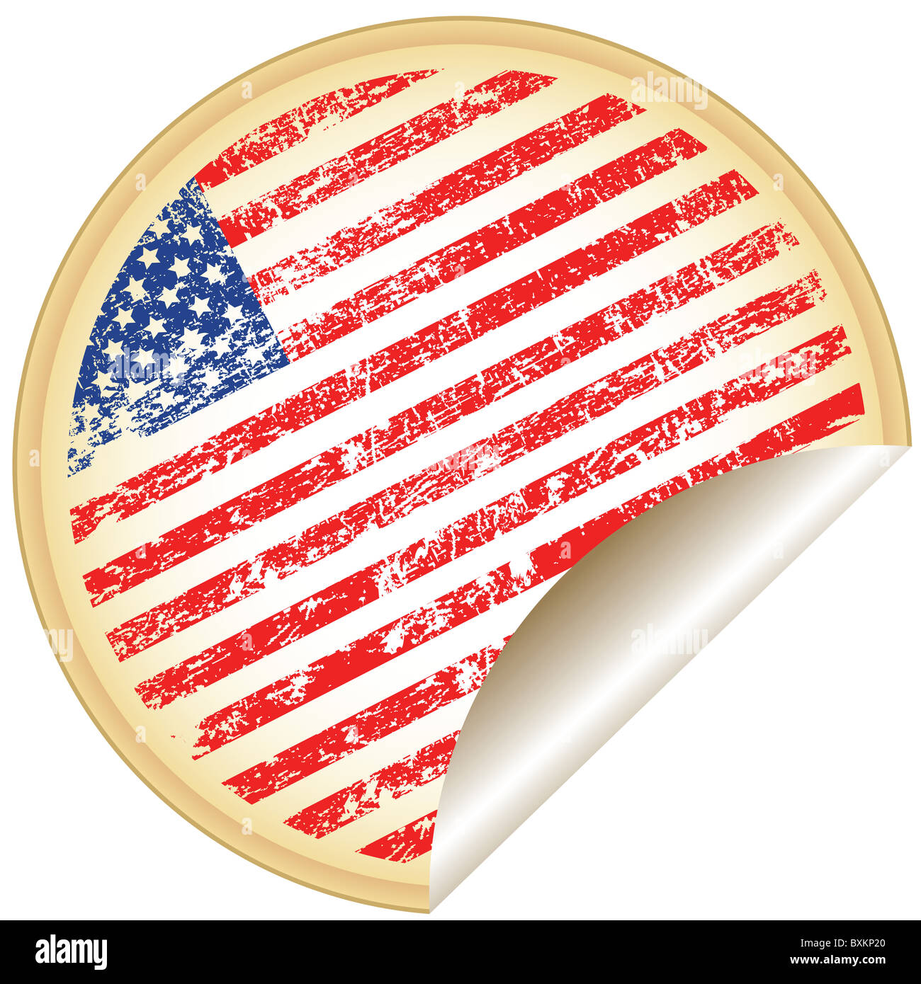 sticker with U.S.A flag Stock Photo - Alamy