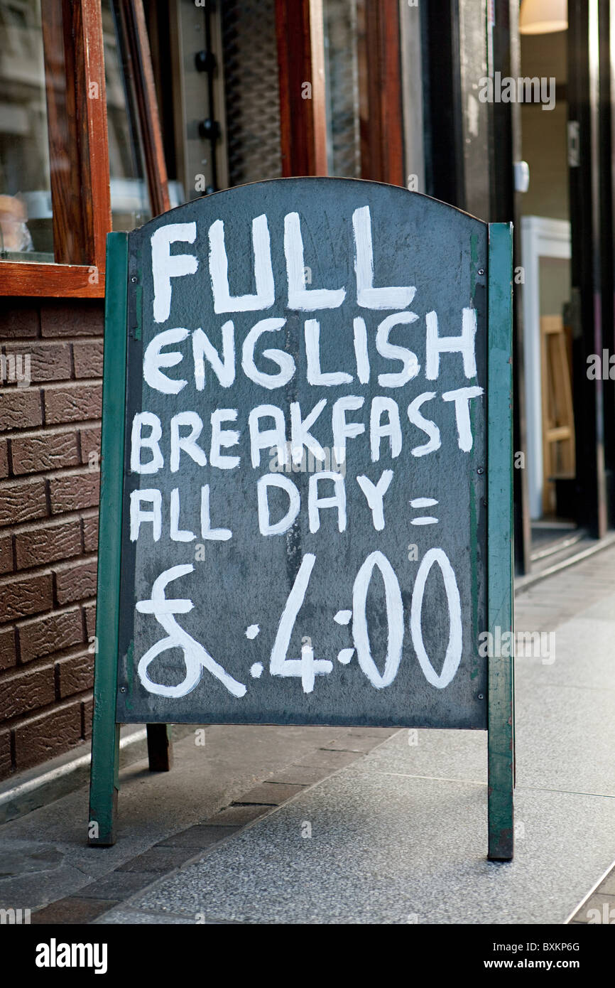 Full English breakfast sign Stock Photo - Alamy