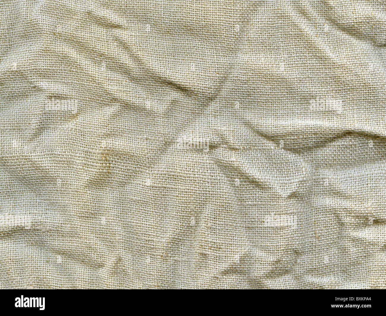 Natural linen striped crumpled textured canvas background Stock Photo ...