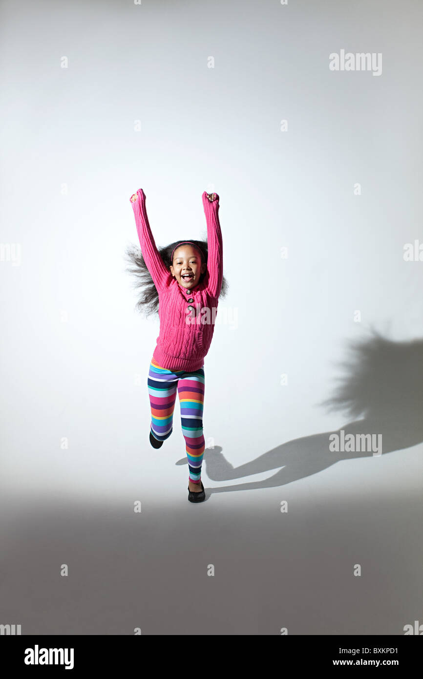 Black and white girl jumping hi-res stock photography and images - Alamy