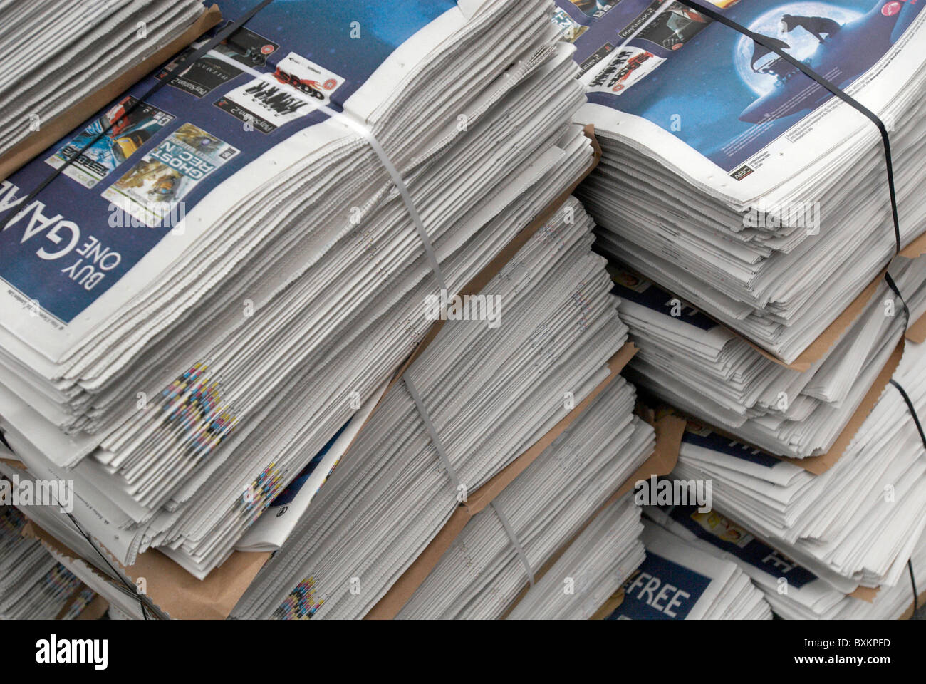 Stacks of newspapers Stock Photo - Alamy