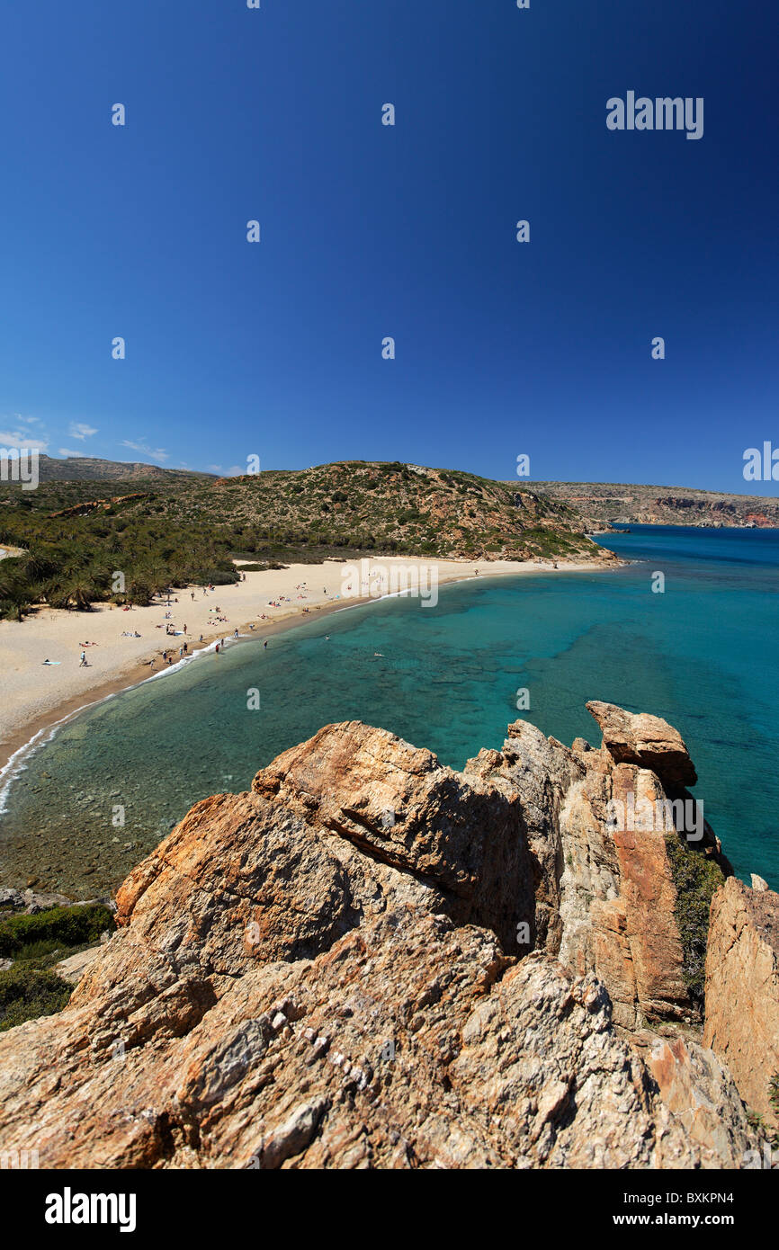 Palm beach of Vai (largest natural palm forest in Europe), Vai ...