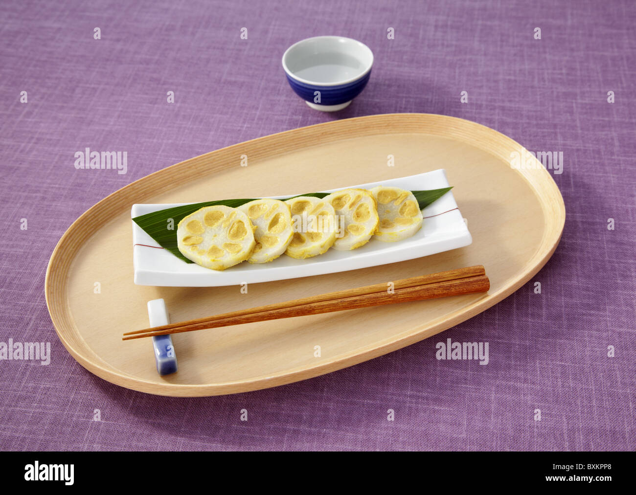 Mustard stuffed lotus root Stock Photo - Alamy