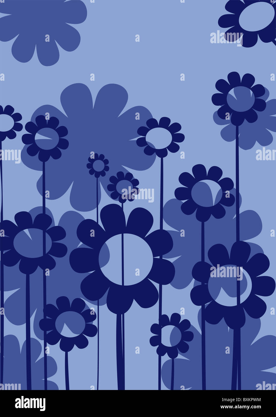 Blue floral composition Stock Photo - Alamy