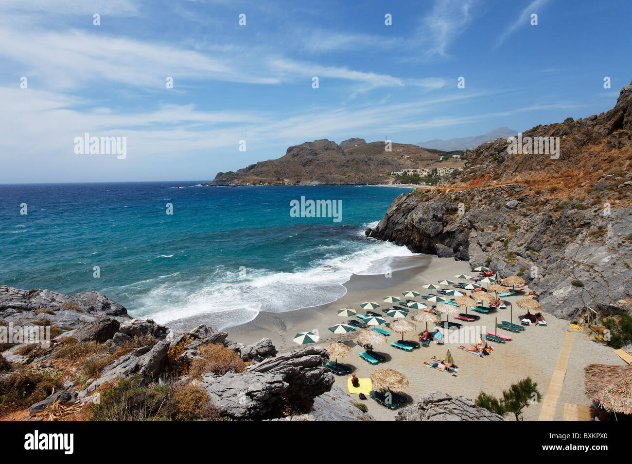 View over Damnoni Beach, Plakias, Rethymno Prefecture, Crete, Greece ...