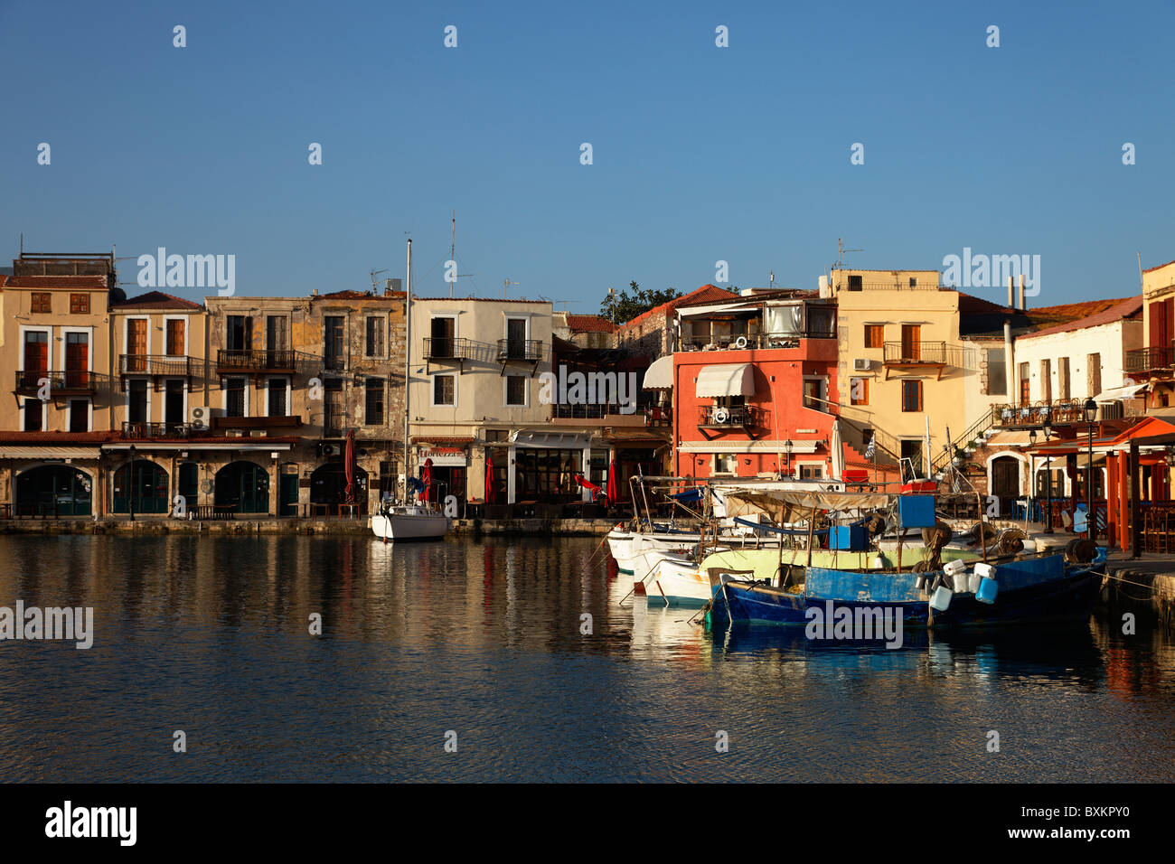 Boats, old venetian port, Rethymnon, Crete, Greece Stock Photo - Alamy