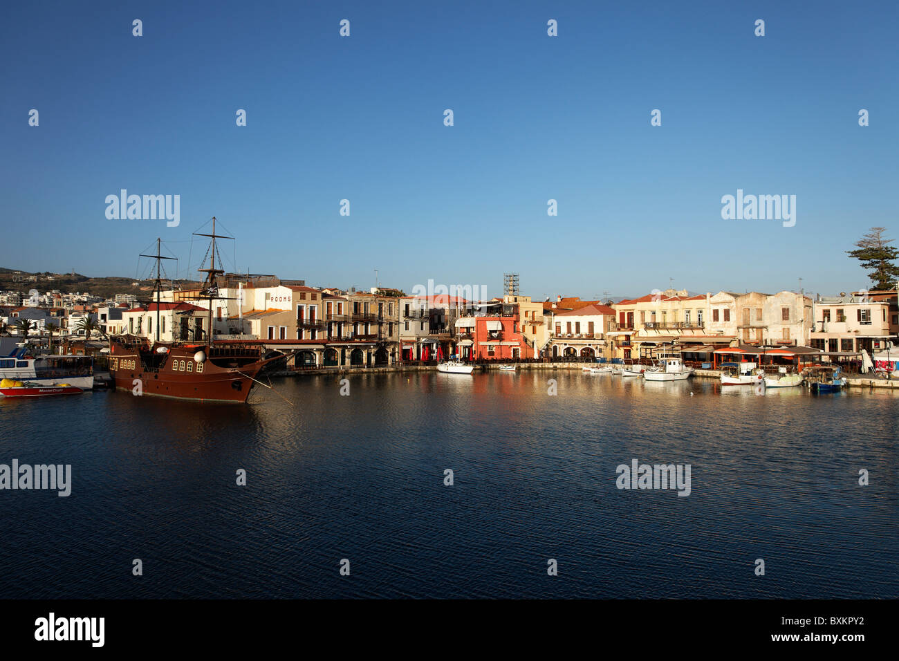 Boats, old venetian port, Rethymnon, Crete, Greece Stock Photo - Alamy