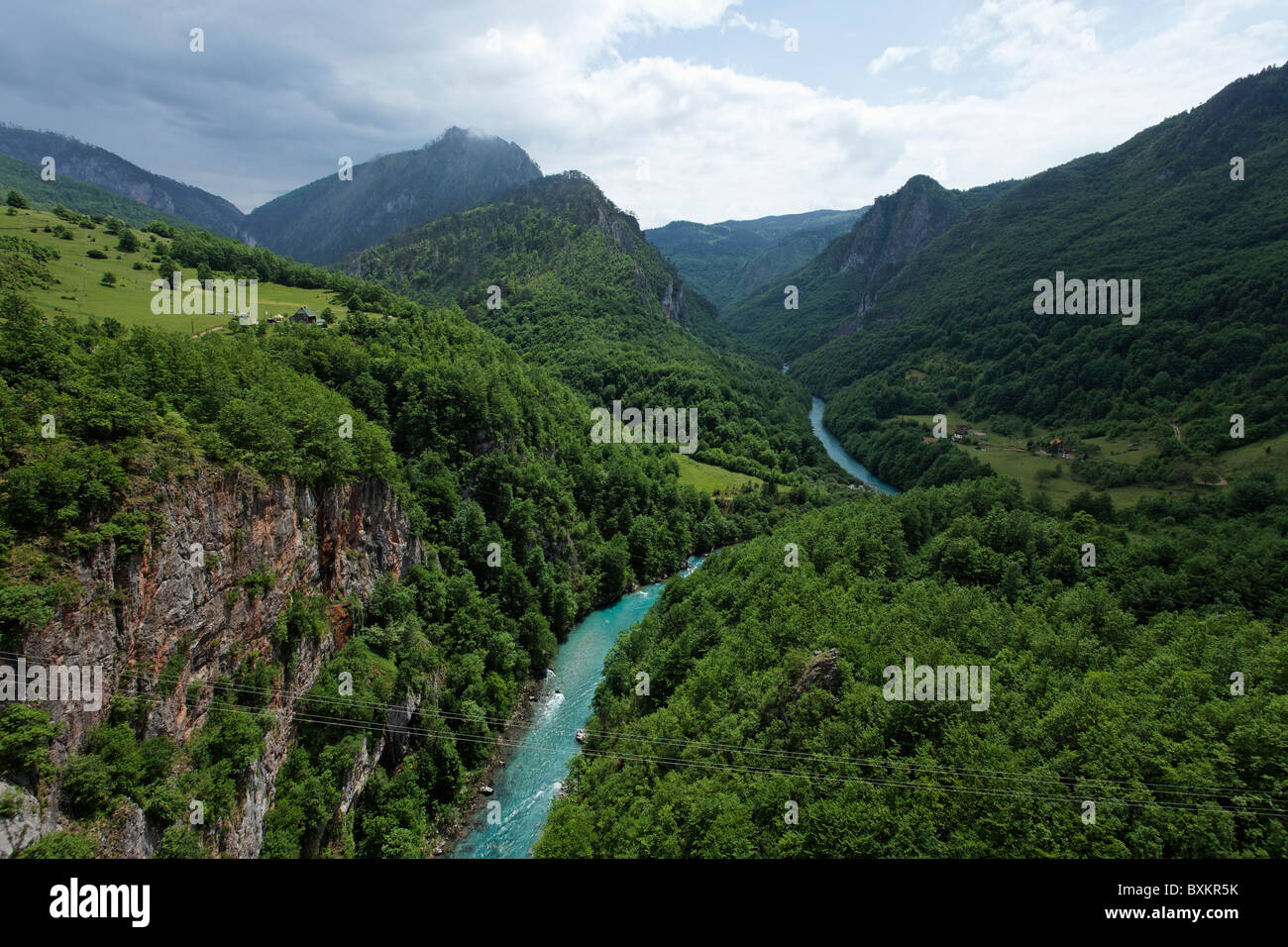 Panoramic views of the Tara Valley and River, Montenegro Stock Photo ...