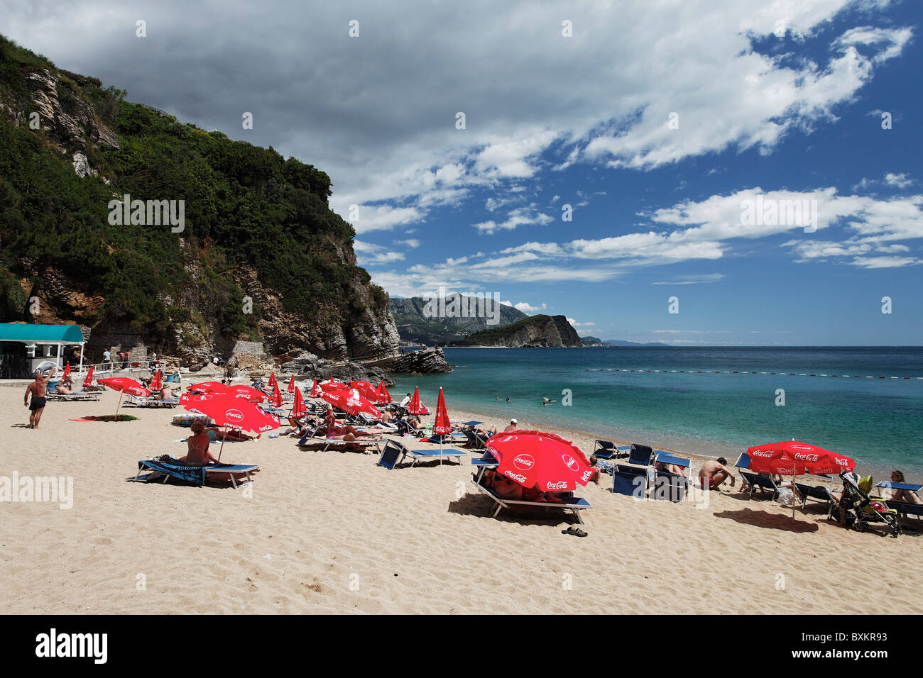 People on the beach, Mogren Beach, Budva, Montenegro Stock Photo - Alamy