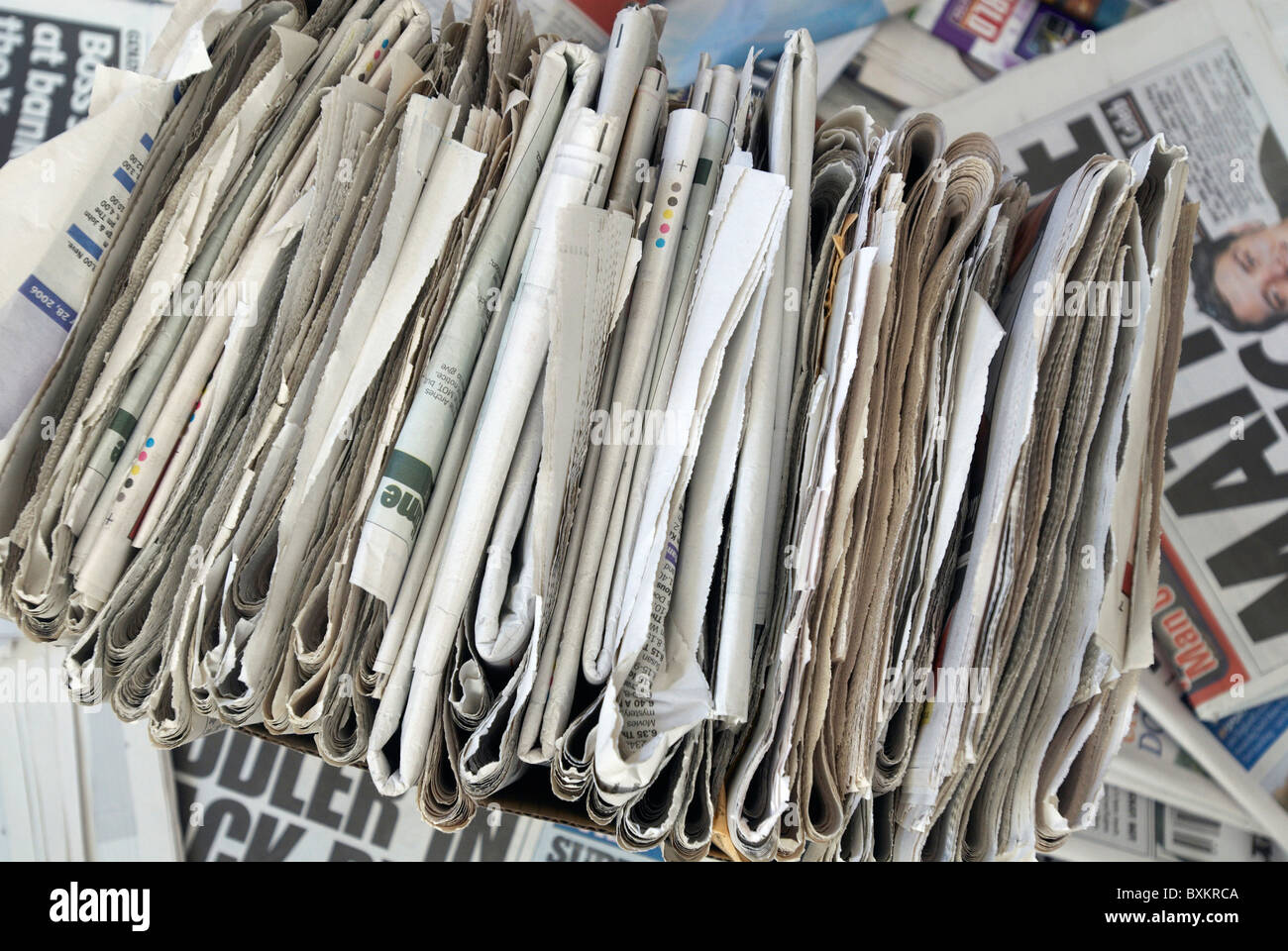 Newspapers ready for recycling Stock Photo - Alamy