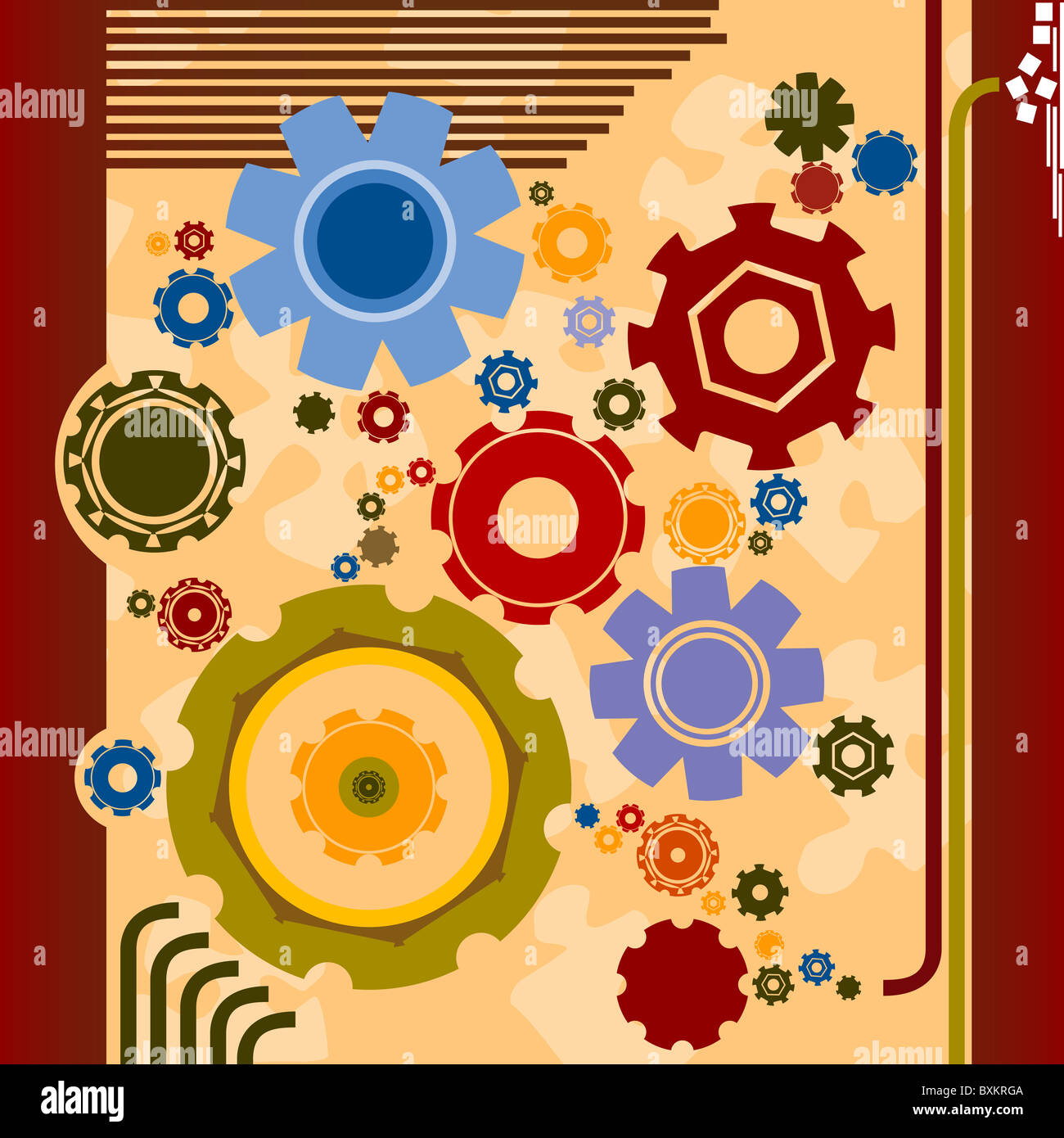 Background with gears Stock Photo - Alamy