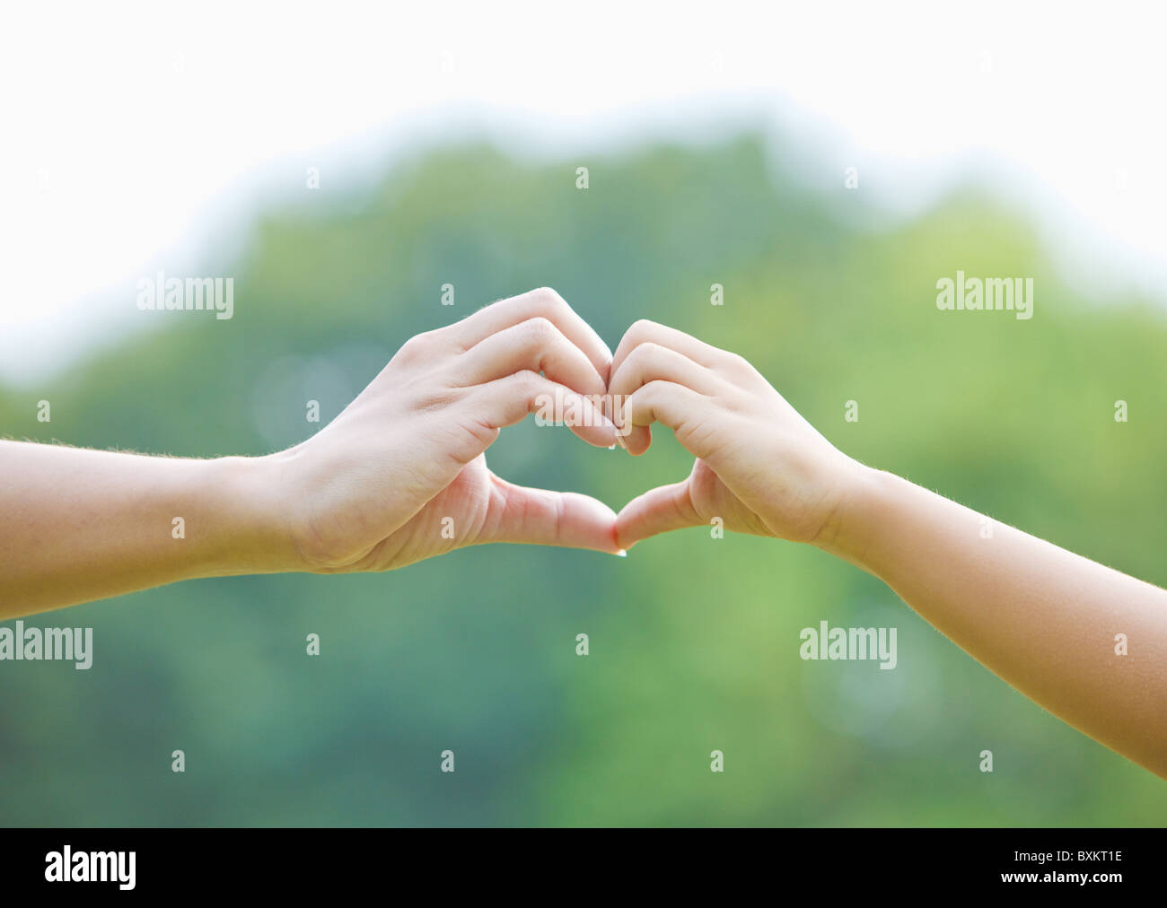 Hands making a heart shape Stock Photo - Alamy