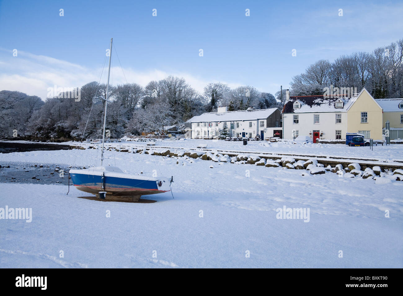 Red Wharf Bay Isle of Anglesey North Wales UK December View on winters ...