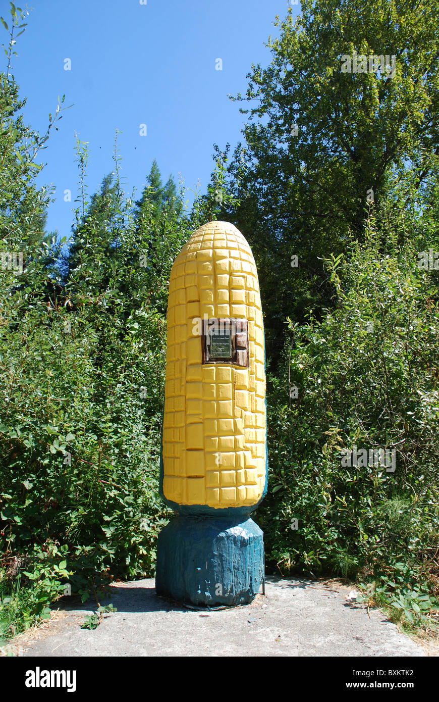 Roadside corn statue along Hwy 101 in Pepperwood, California Stock ...