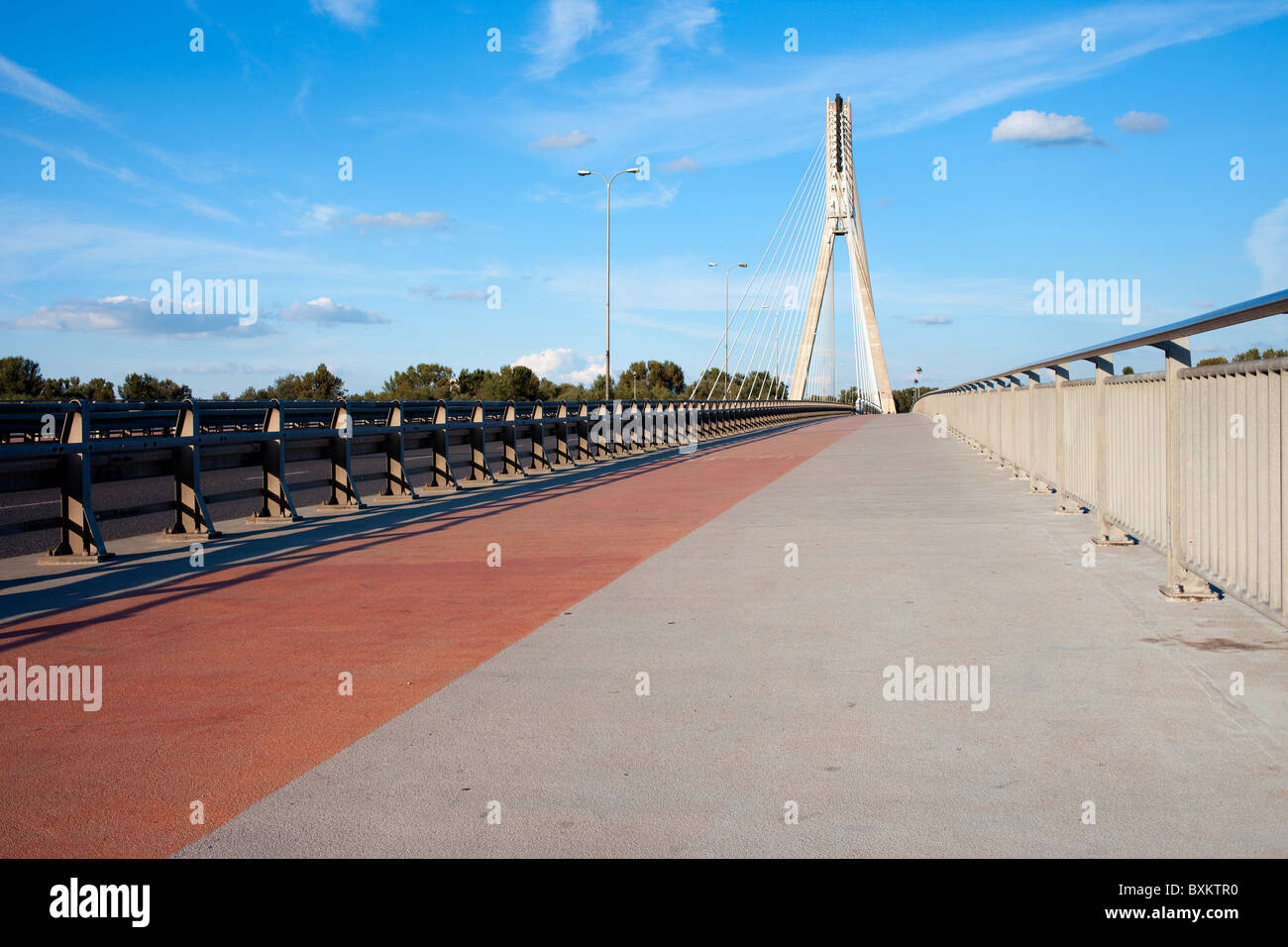 Bridge bicycle and pedestrian sidewalk, lot of copyspace Stock Photo ...