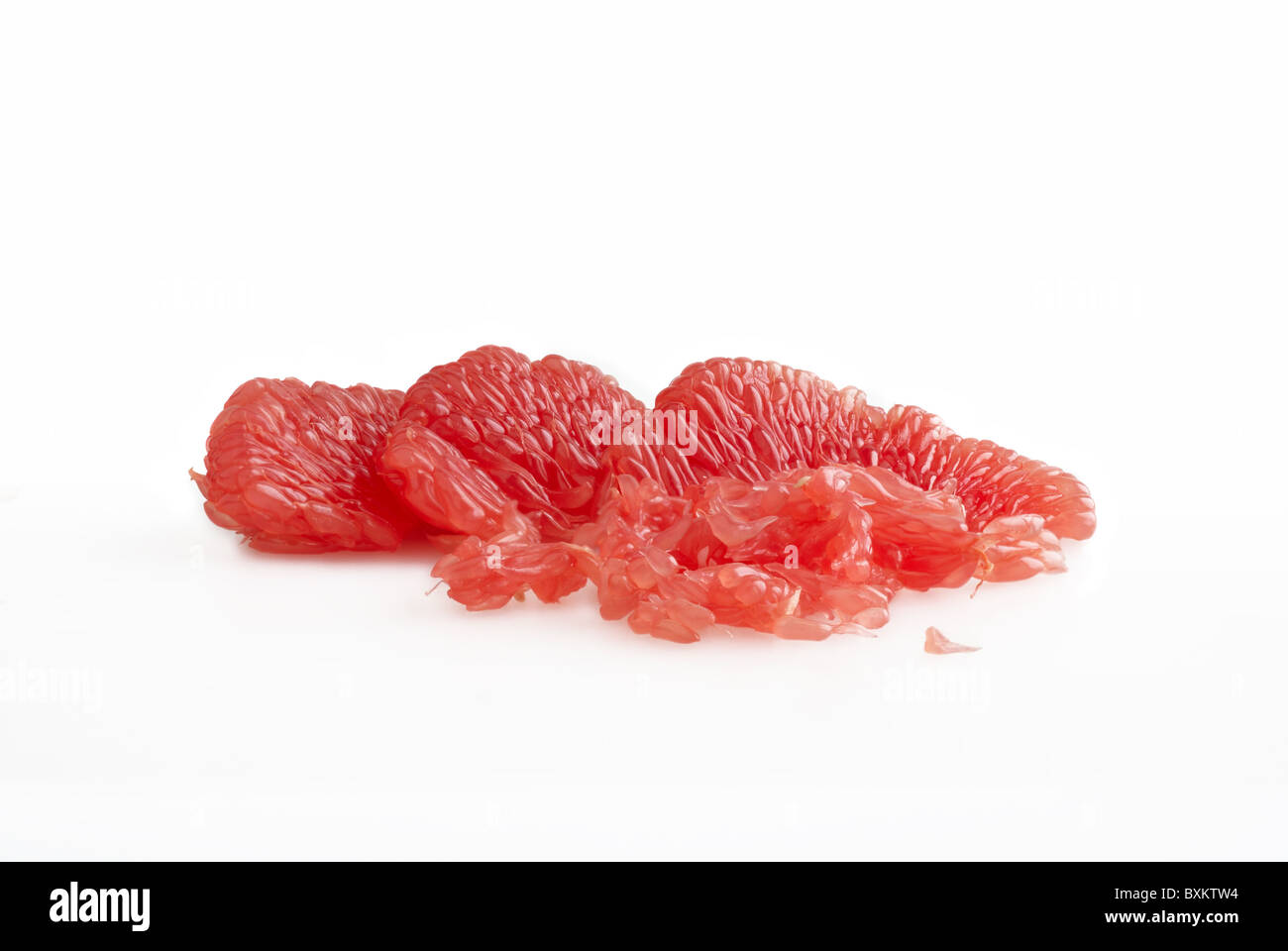 Pulp and lobules of the cleared red grapefruit Stock Photo - Alamy