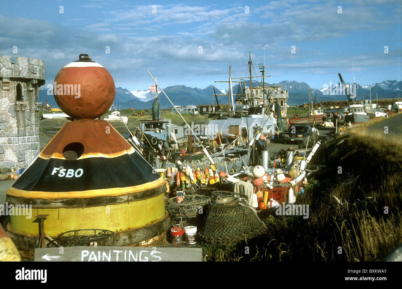 A much modified houseboat converted from a fishing boat at Homer Spit ...