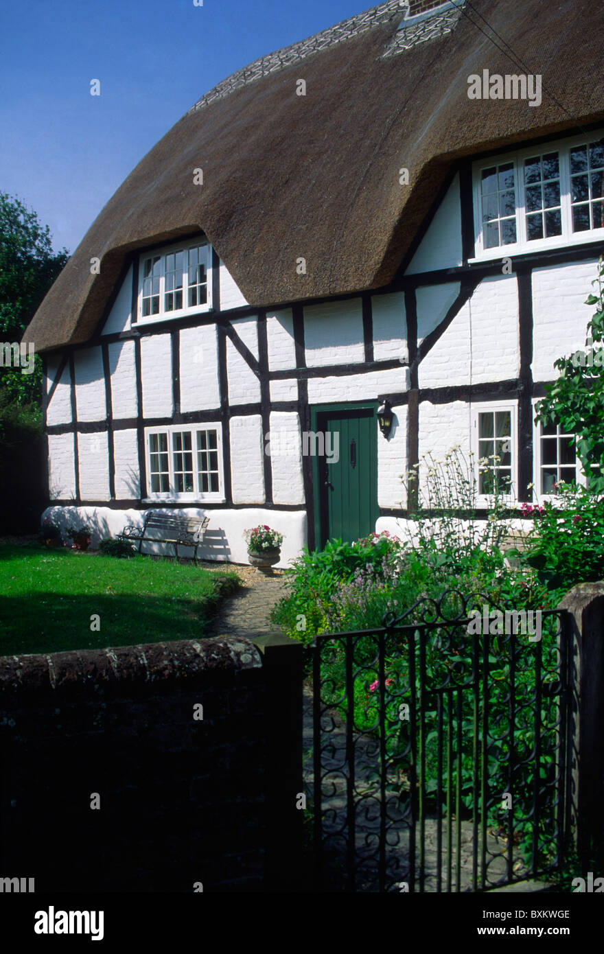 Half timbered thatched house, Wiltshire, England Stock Photo - Alamy