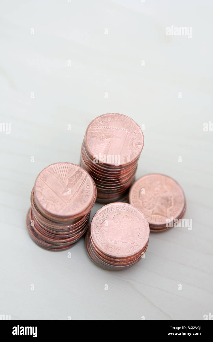 1p coins hi-res stock photography and images - Alamy