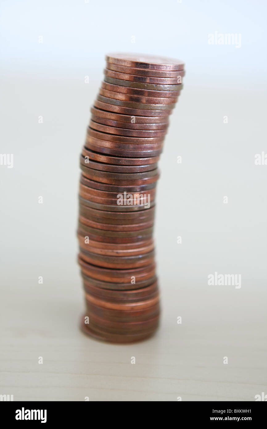 1 one pile of 1p coins hi-res stock photography and images - Alamy