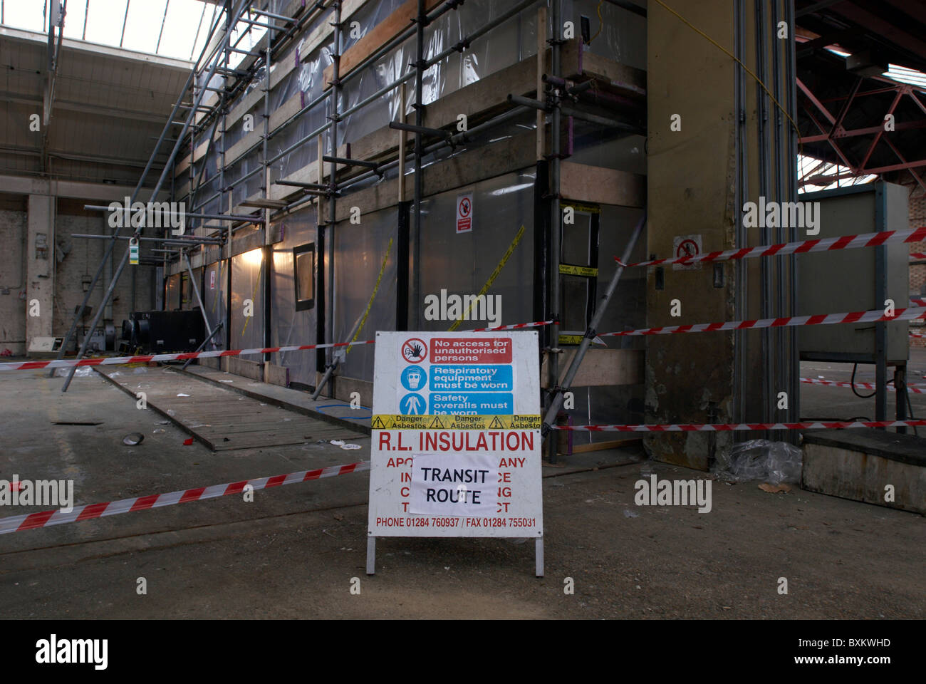 Asbestos Removal warning signage on site Stock Photo - Alamy