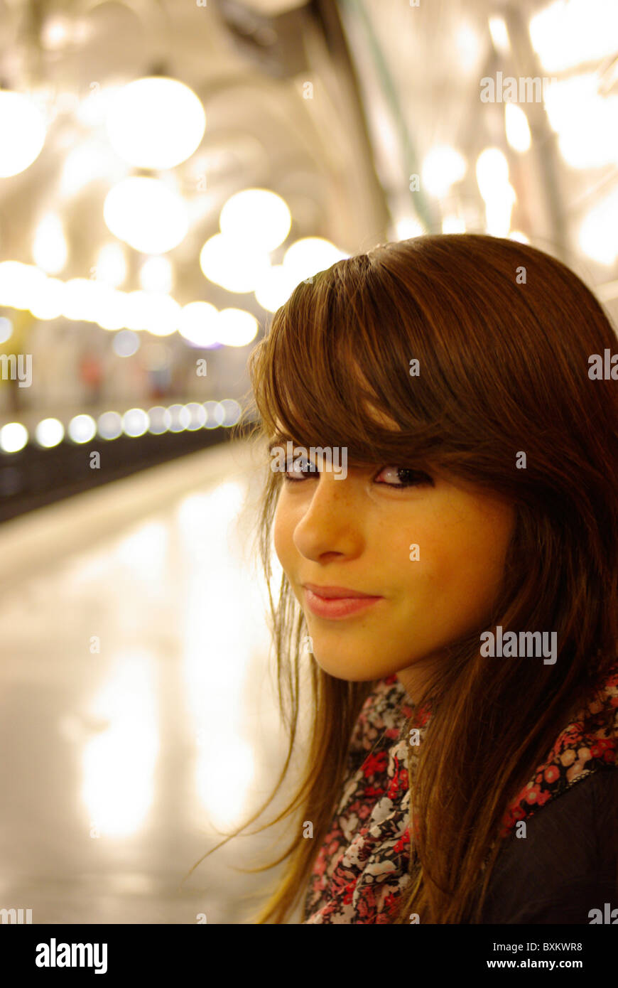 Portrait of a French teenager in the Parisian subway Stock Photo - Alamy