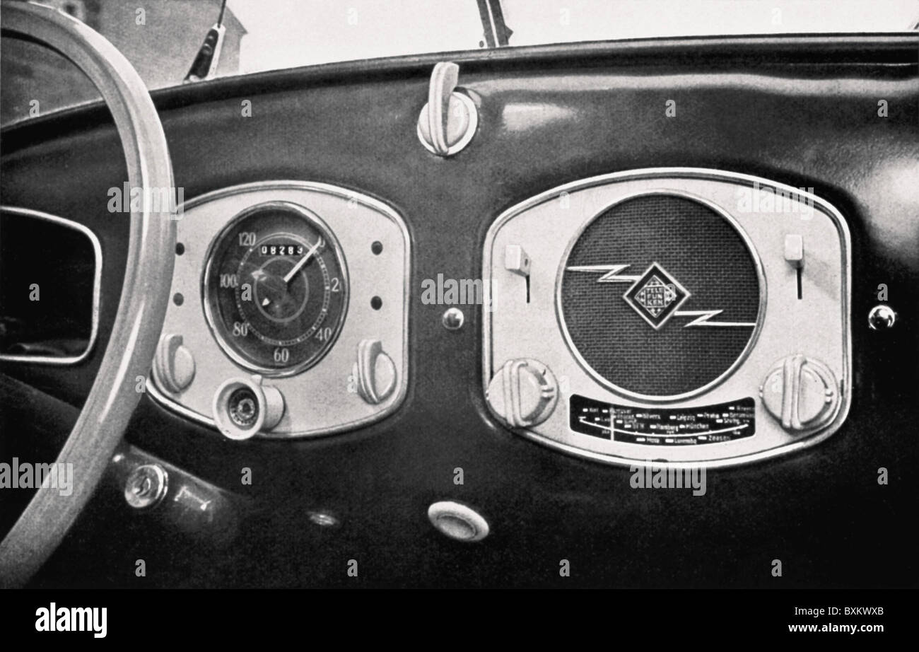 broadcast, radio, Telefunken IB 50, integrated in car dashboard of VW ...