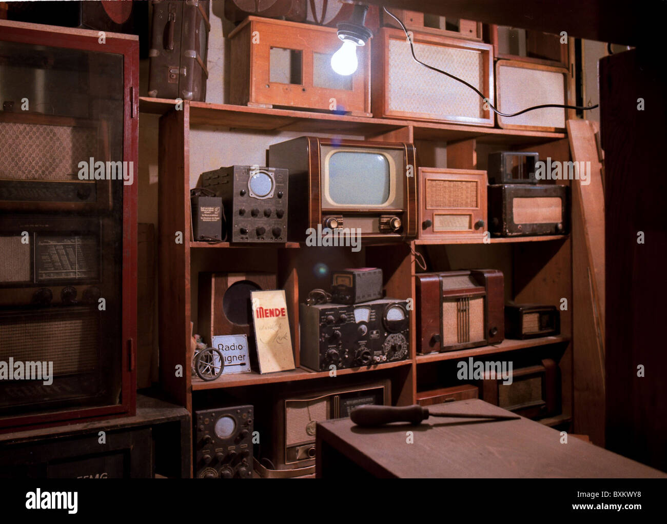 broadcast, radio, depot, with old radio and TV sets, Germany ...