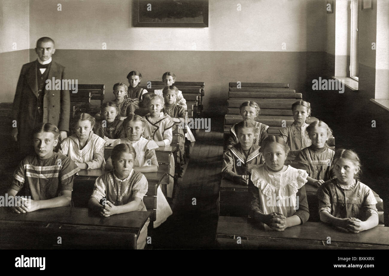 education, school, girl's class, Germany, circa 1923, Additional-Rights ...