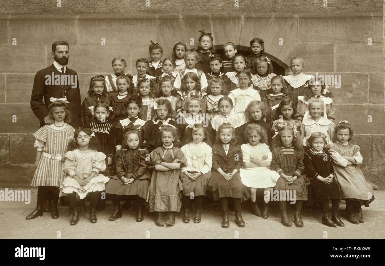 people, children, school class, group picture, Germany, circa 1912 ...