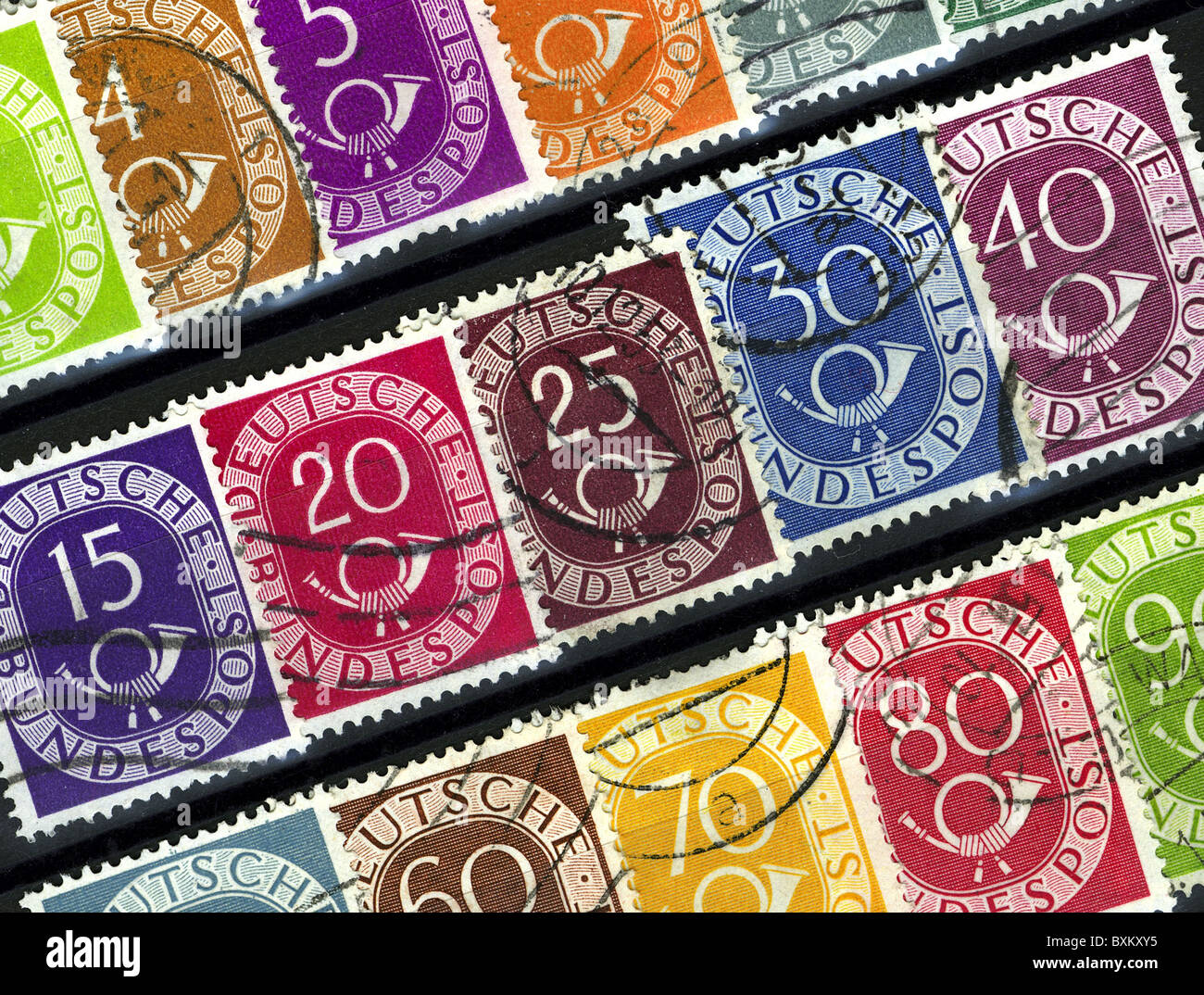 mail / post, postage stamps, post horn series, stamped, complete ...