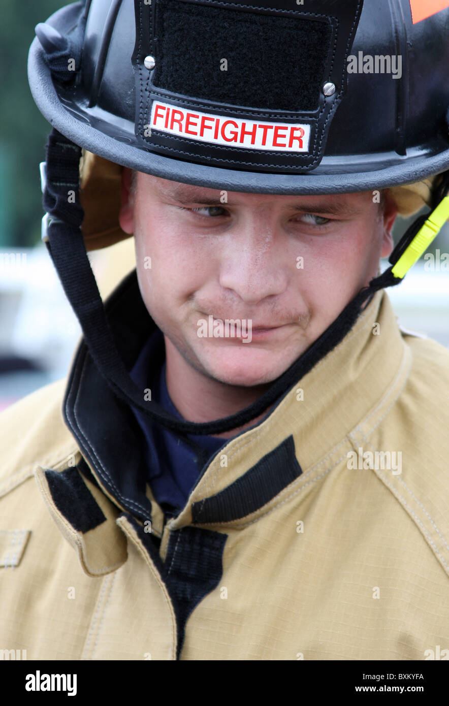 A fire fighter portrait Stock Photo - Alamy