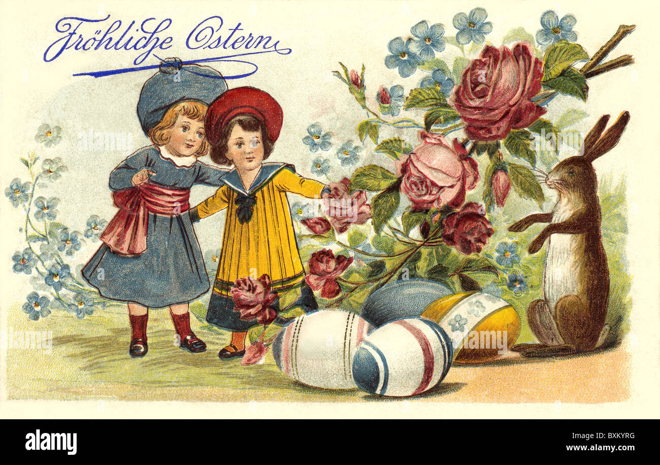 tradition / folklore, Austria, postcard, "Happy Easter", 1903 ...