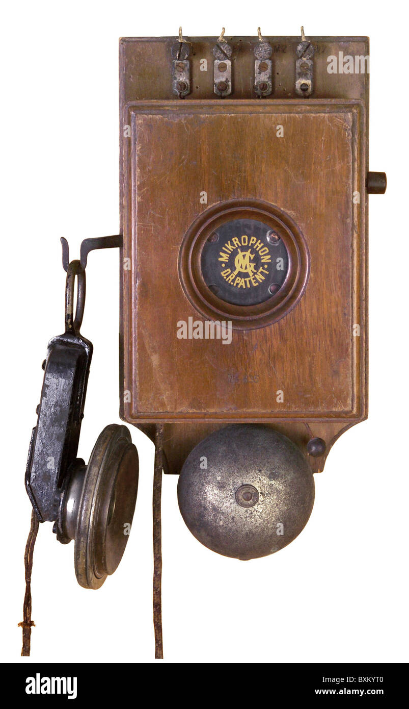 technics, telephones, wall telephone, made by Mix and Genest, Berlin ...