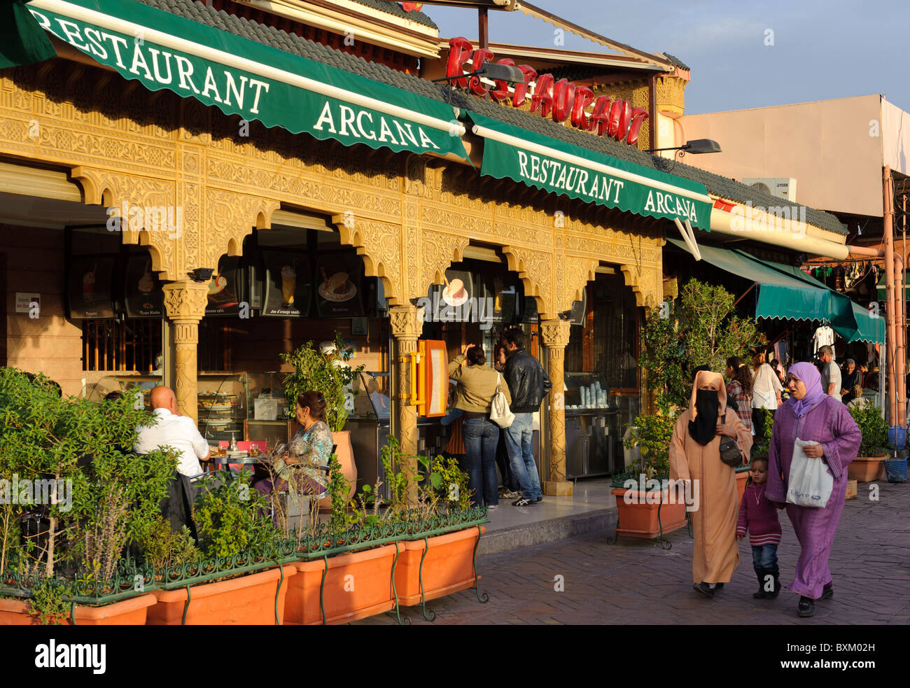 Restaurant Argana at the Djemaa el Fna Stock Photo - Alamy
