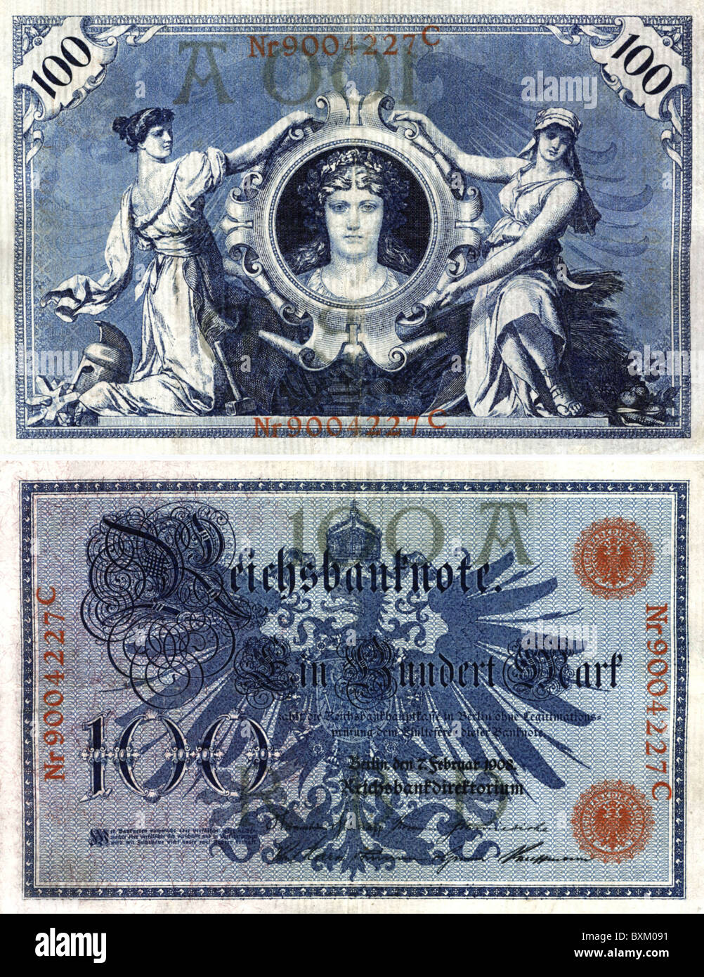 money / finance, bank notes, Germany, 100 Mark, 1908, Additional-Rights ...