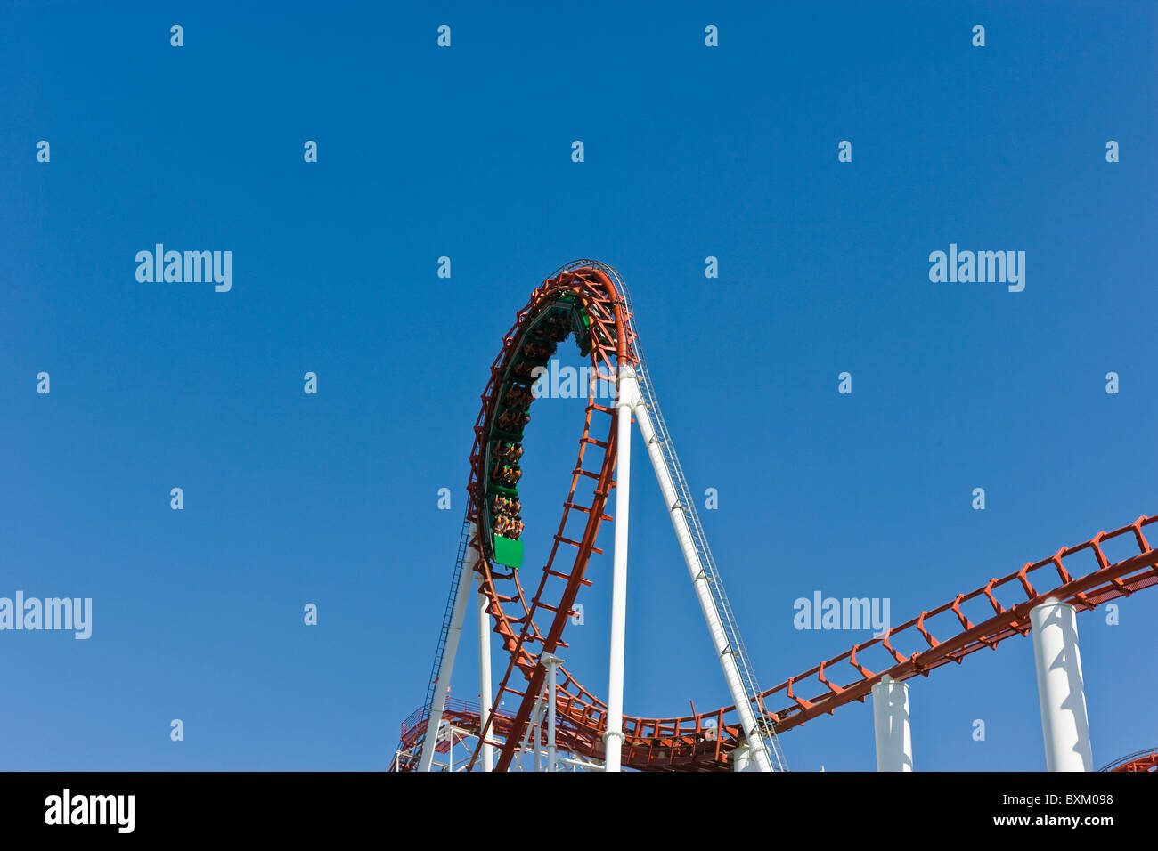 Roller Coaster against blue sky, California, USA Stock Photo - Alamy