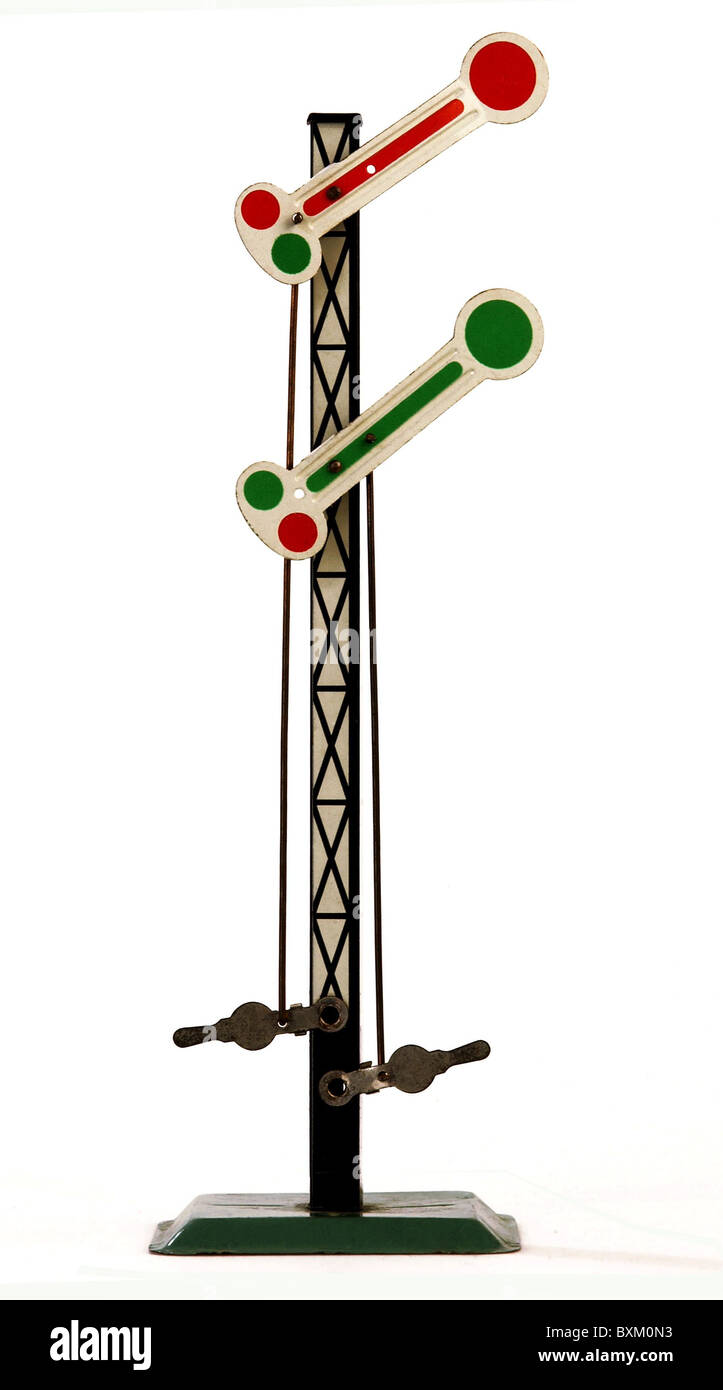 toys, toy railway, signal, railway signal, Germany, circa 1932 ...