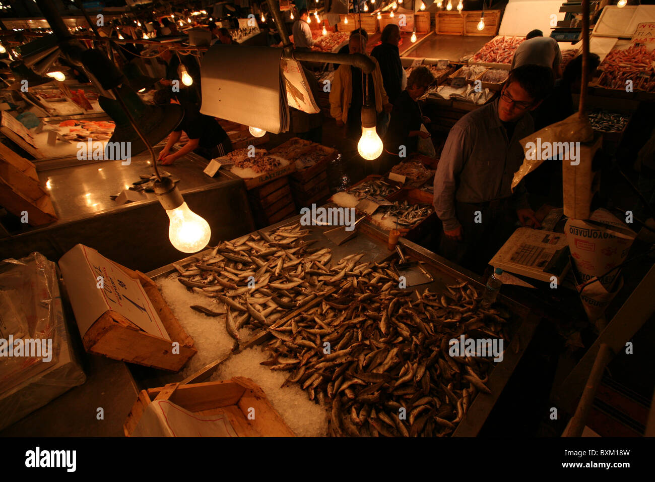 Central Seafood Market in Athens, Greece Stock Photo - Alamy